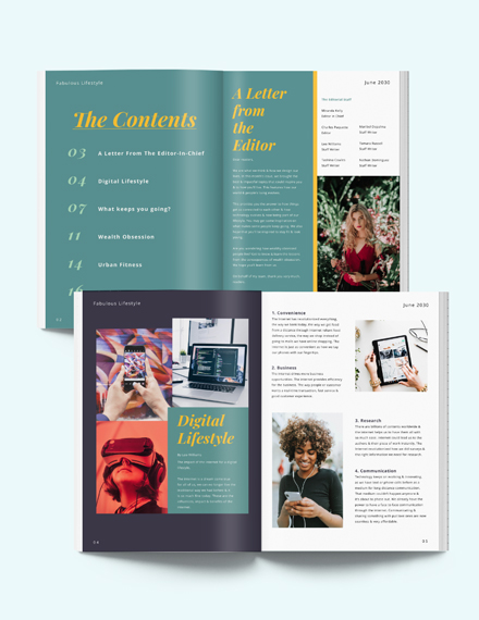 Modern Lifestyle Magazine Template - InDesign, Word, Apple Pages ...