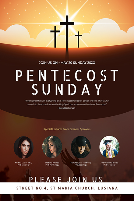 Pentecost Sunday Facebook App Cover Template in Adobe Photoshop ...