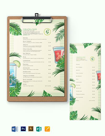 37+ Cocktail Menu Templates - Free Sample, Example Format Download!