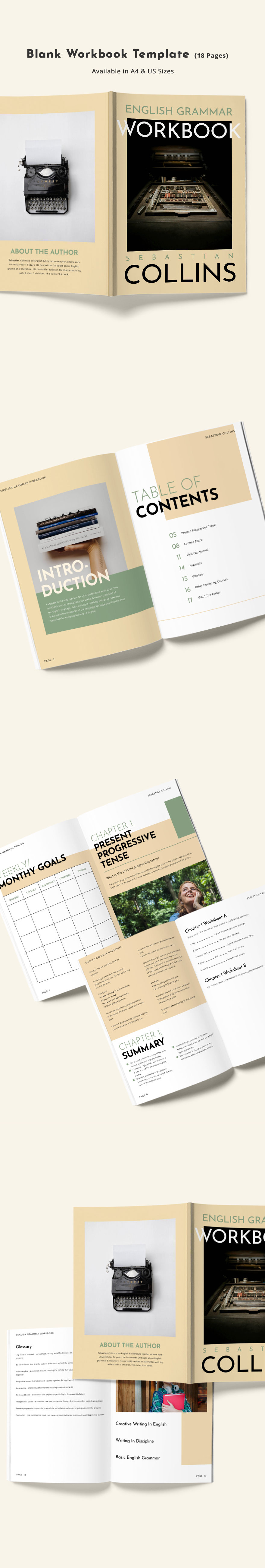 Blank Workbook Template - InDesign, Word, Apple Pages, Publisher ...