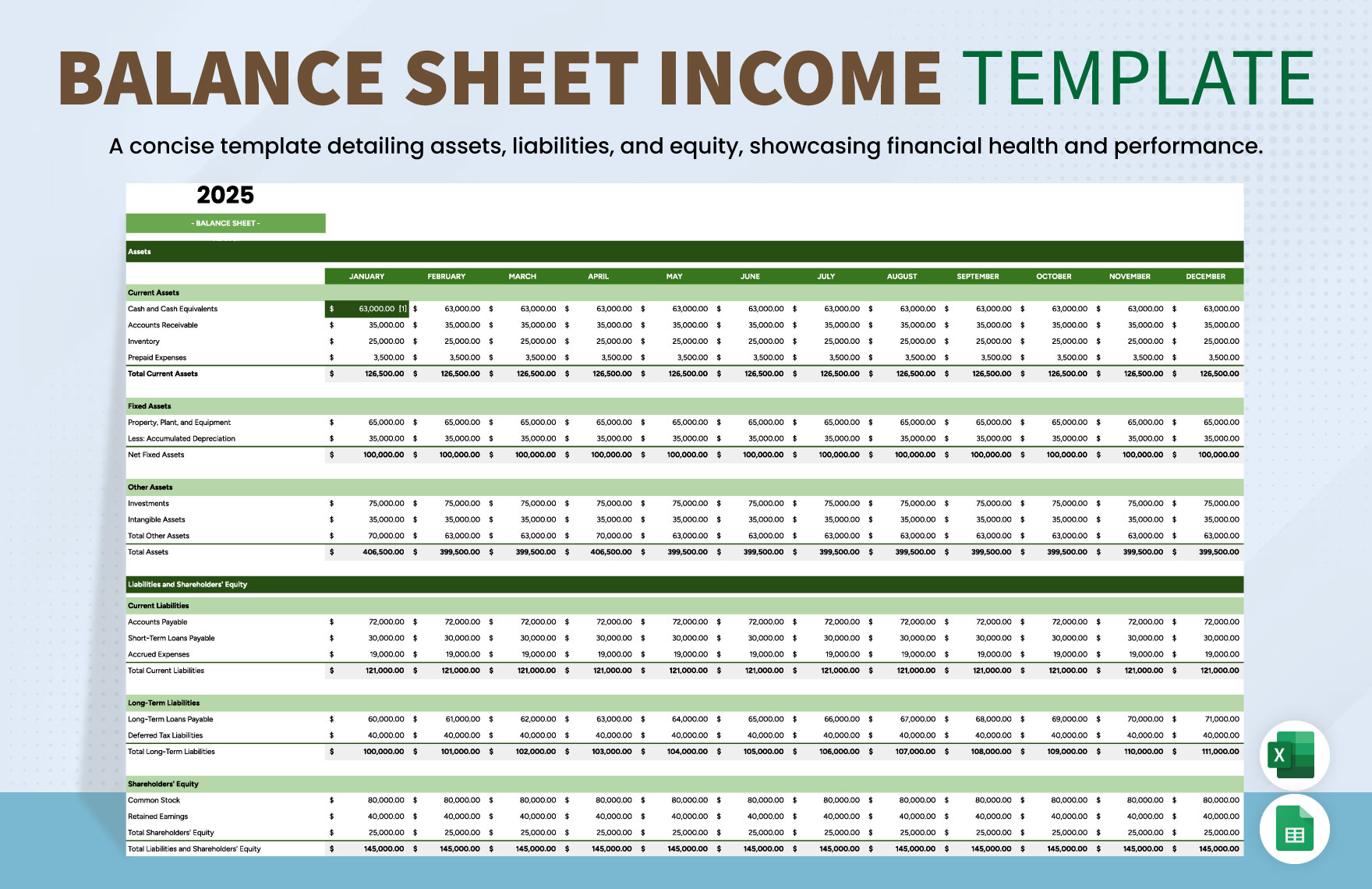 Free Balance Sheet Templates In Excel To Download