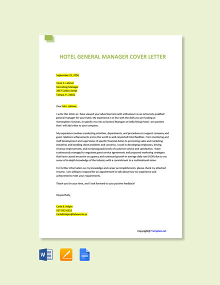General Sales Manager Cover Letter Template Google Docs Word Apple 