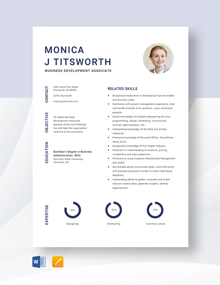 Free Project Associate Resume - Download in Word, Apple Pages ...