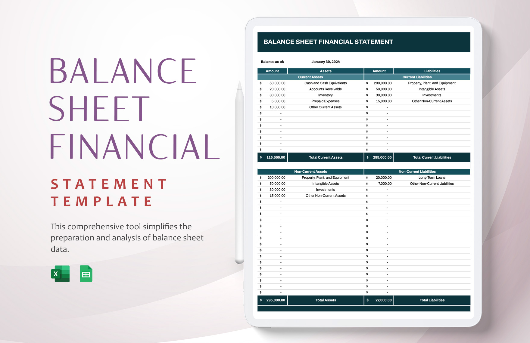 Free Balance Sheet Templates In Excel To Download
