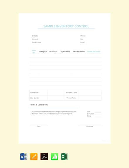 FREE Product Inventory Template - PDF | Word (DOC) | Excel | InDesign ...
