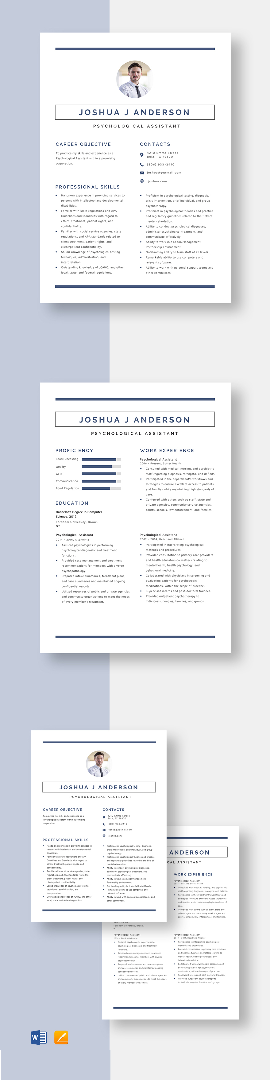 Free Psychological Associate Resume Template - Word, Apple Pages ...
