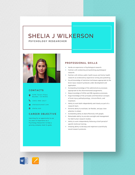 Editorial Researcher Resume - Word, Apple Pages | Template.net