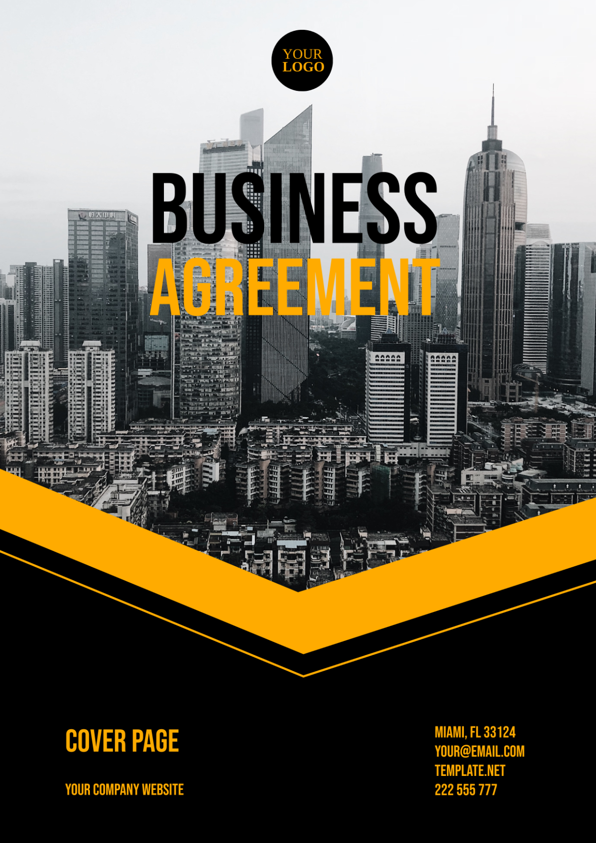 Business Agreement Cover Page Template - Edit Online & Download Example ...
