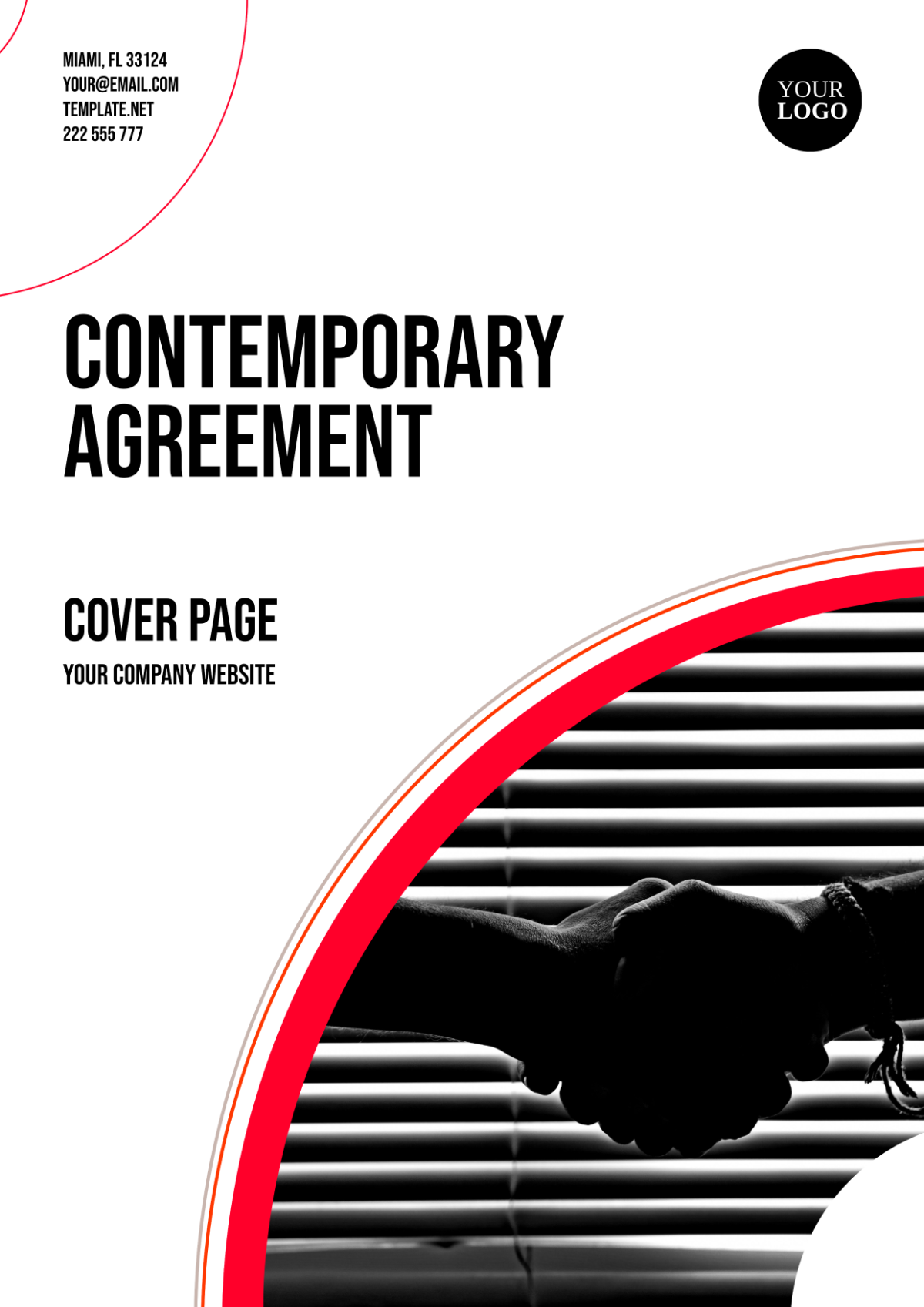 Contemporary Agreement Cover Page Template - Edit Online & Download ...
