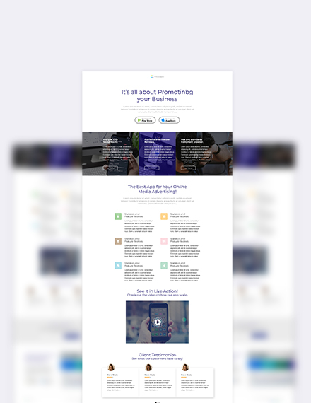Free Simple App Landing Page Template - HTML5, PSD | Template.net