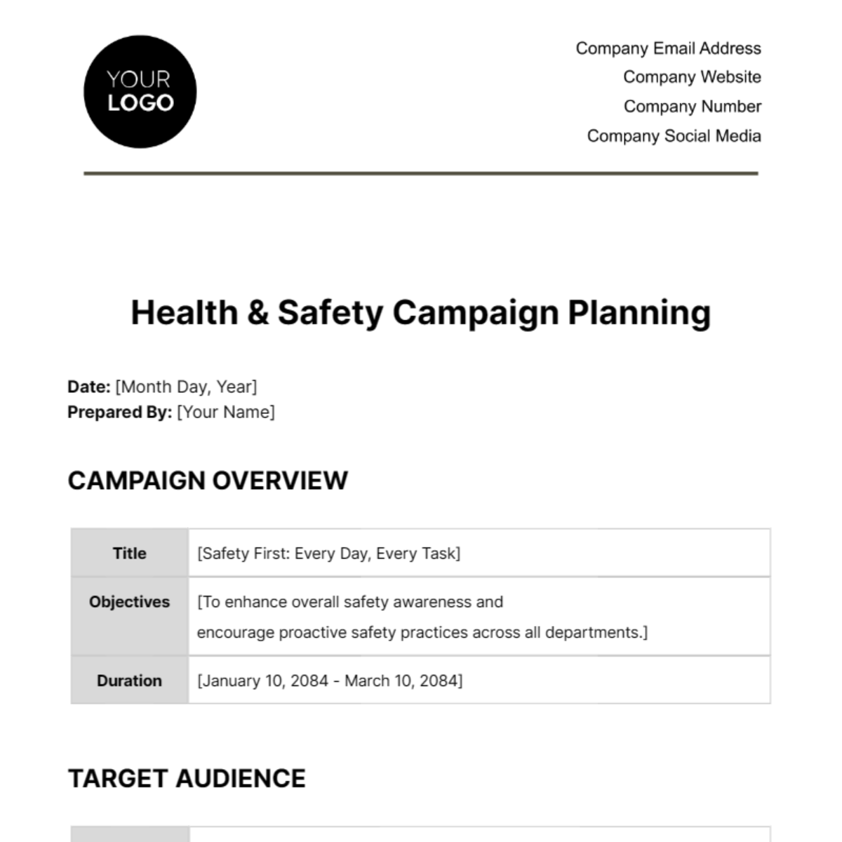 Health & Safety Committee Role Description Template - Edit Online ...