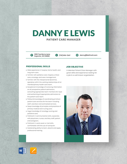 Free Patient Access Manager Resume - Download in Word, Apple Pages ...