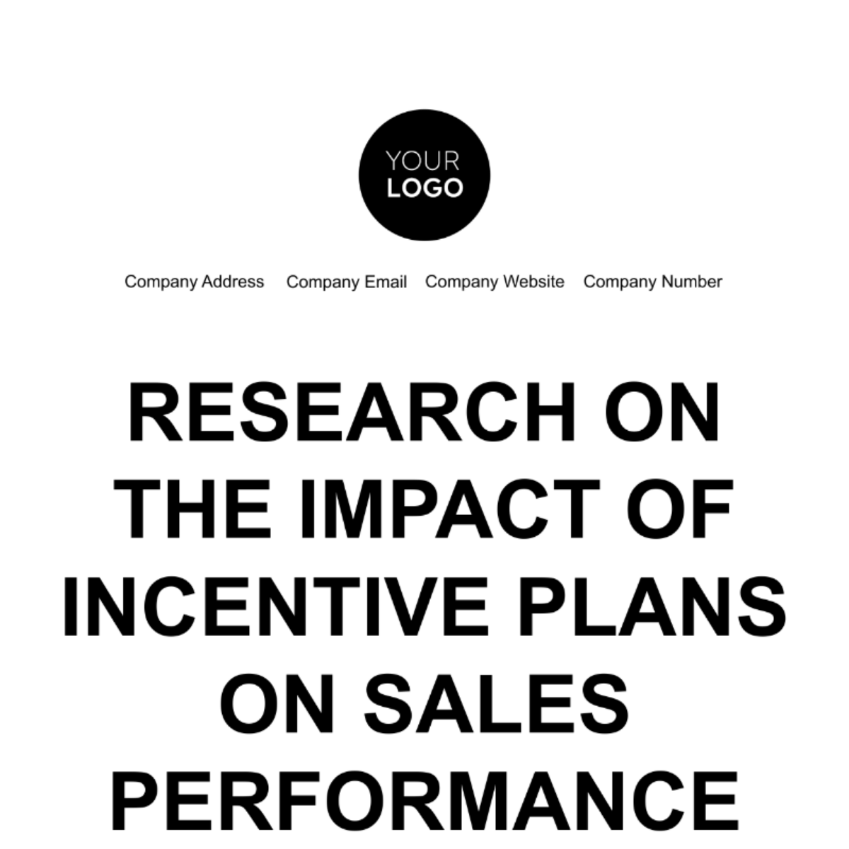 Research on the Impact of Incentive Plans on Sales Performance Template ...