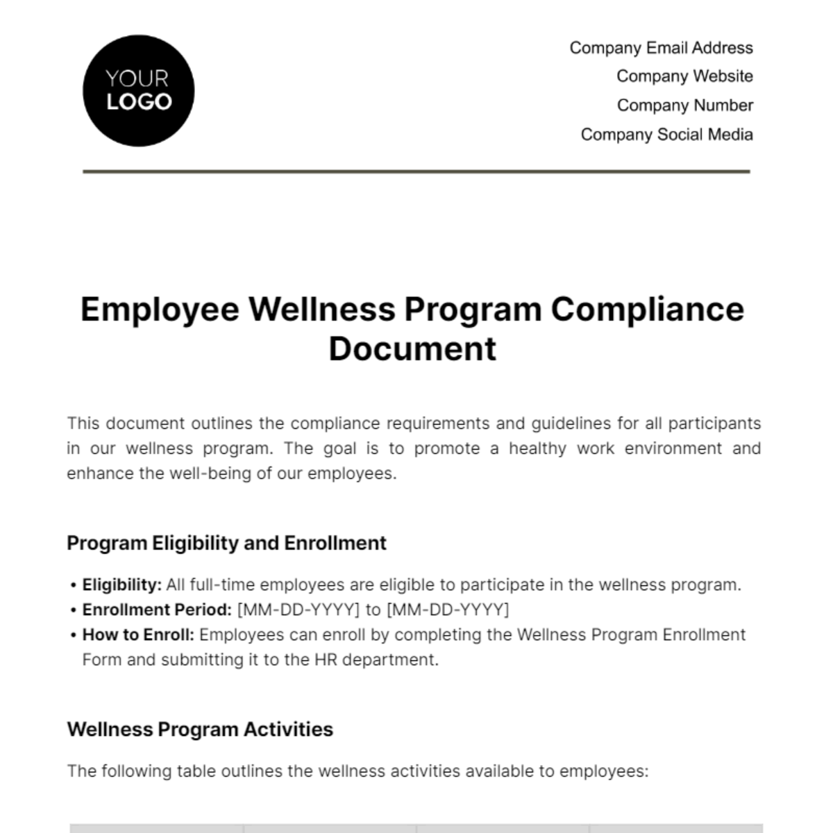Employee Wellness Questionnaire Template - Edit Online & Download ...