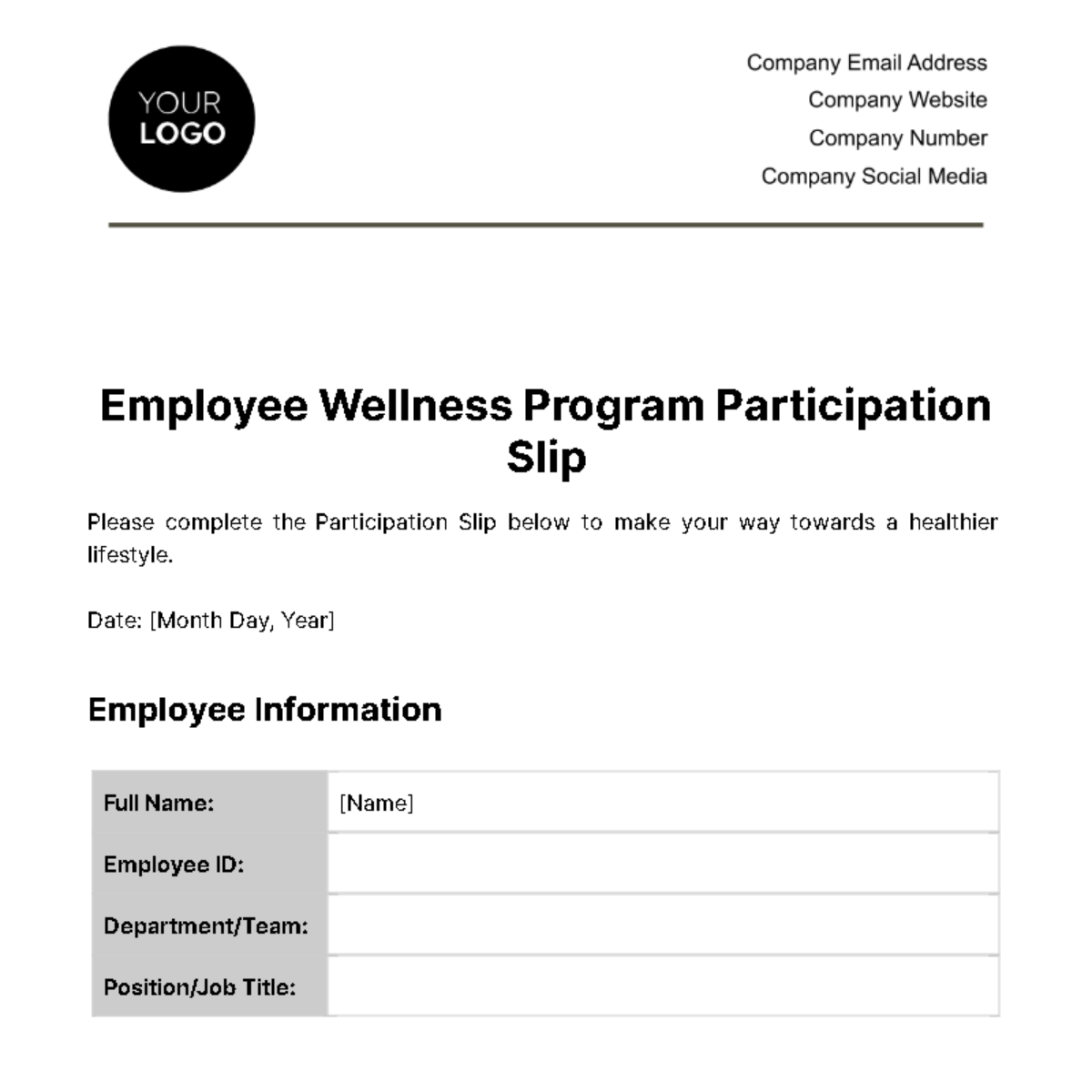 Employee Wellness Questionnaire Template - Edit Online & Download ...