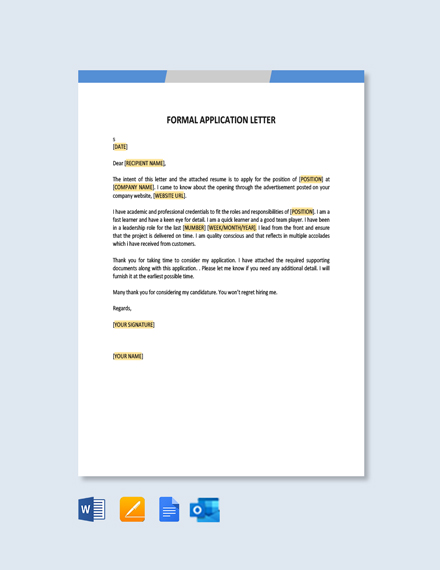 FREE Application Letter Format Template - Word (DOC) | Google Docs ...