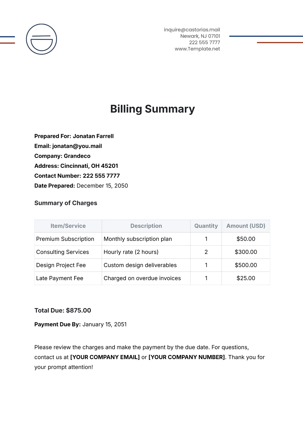 Free Bill Templates To Edit Online Free Bill Templates To Edit Online