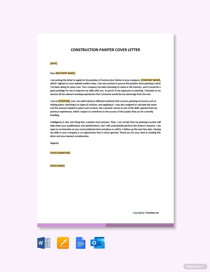 Construction Office Manager Cover Letter In Google Docs Word Pages