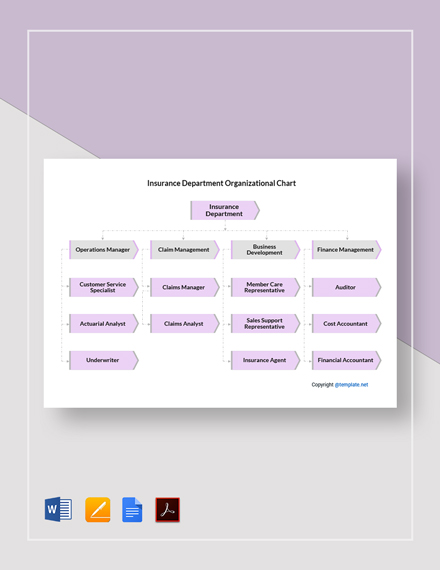 Insurance Agency Organizational Chart Template - Word | Apple Pages ...