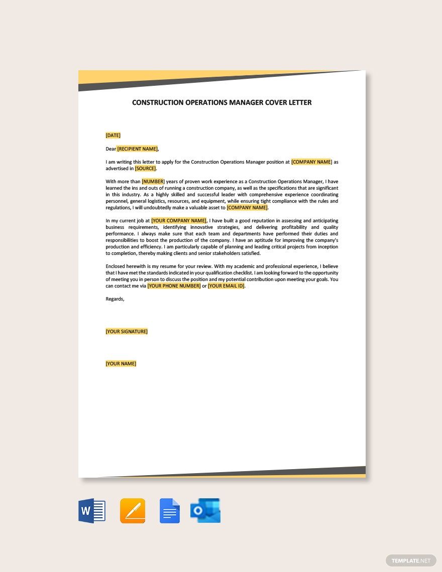 HR Operations Manager Cover Letter Template Google Docs Word 