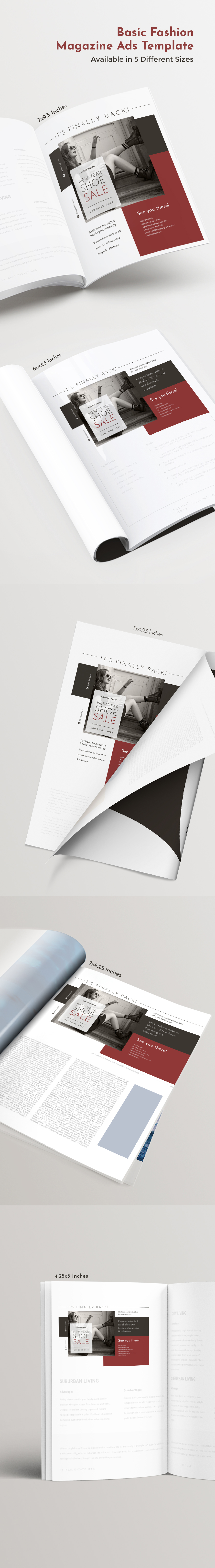 Basic Fashion Magazine Ads Template - InDesign, PSD | Template.net