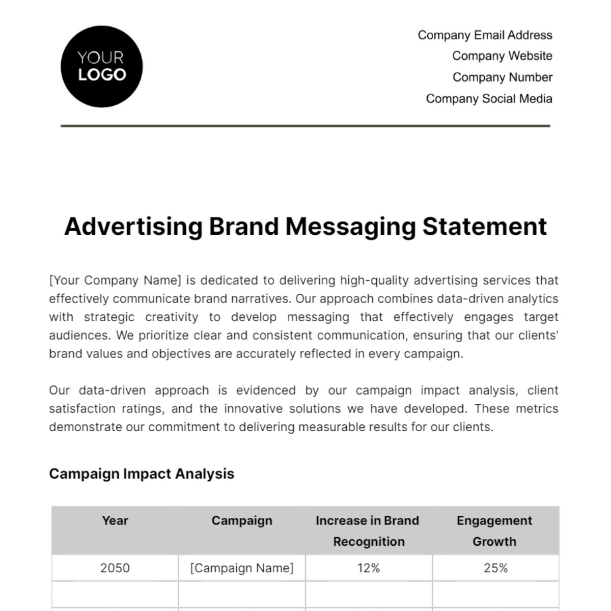 Advertising Campaign Report Template - Edit Online & Download Example ...