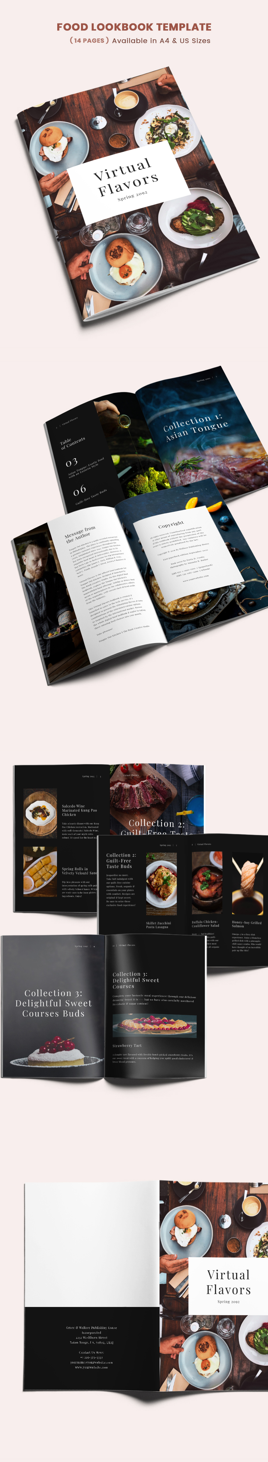 Food Lookbook Template - InDesign, Word, Apple Pages, Publisher ...