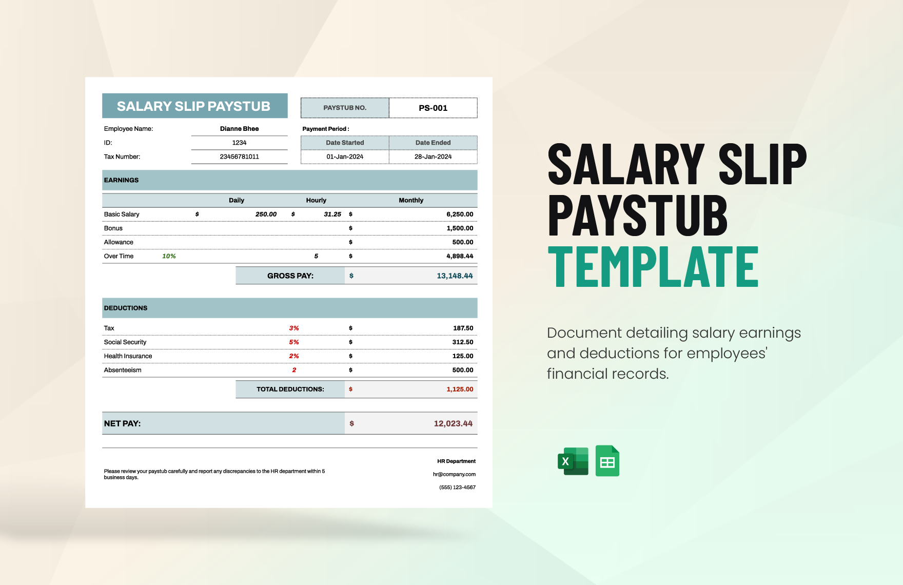 Editable Salary Templates In Excel To Download