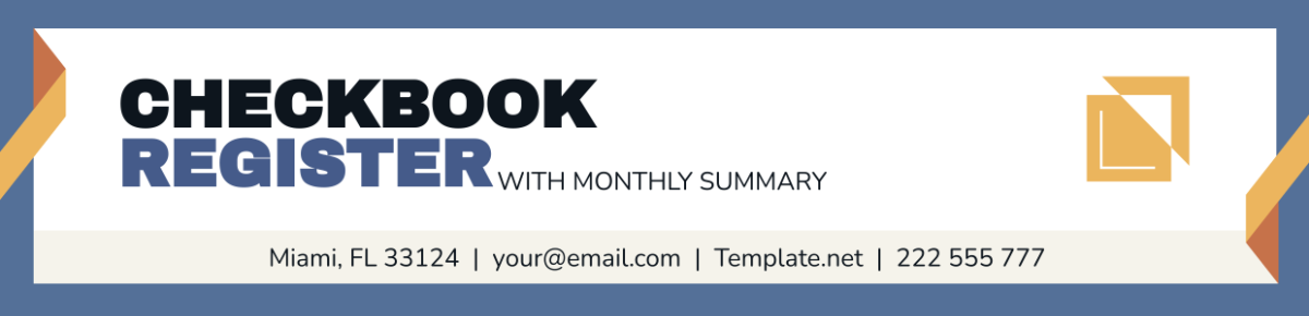 Checkbook Register With Monthly Summary Header Template - Edit Online ...