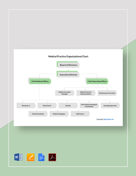 Medical Clinic Organizational Chart Template - PDF | Word | Apple Pages ...