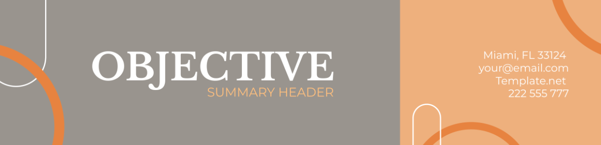 Objective Summary Header Template Edit Online And Download Example