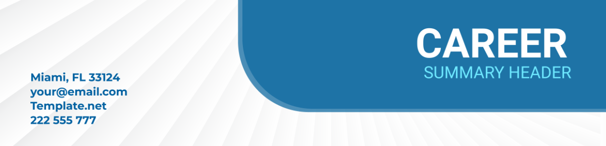 Career Summary Header Template - Edit Online & Download Example | Template.net