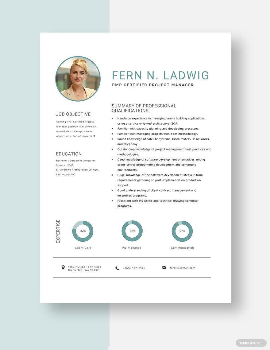 PMP Certified Project Manager Resume Download In Word Apple Pages 