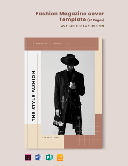 Men's Fashion Magazine Cover Template - Illustrator, InDesign, Word ...