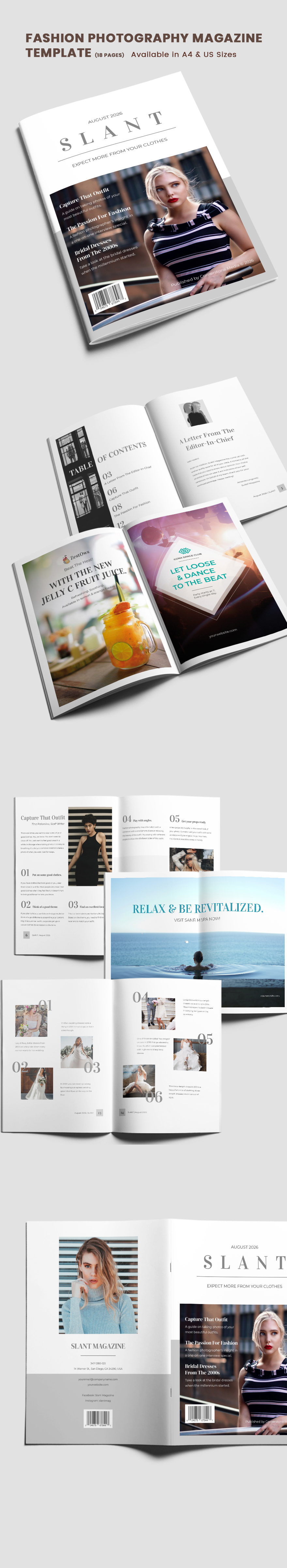 Fashion Photography Magazine Template - InDesign, Word, Apple Pages ...