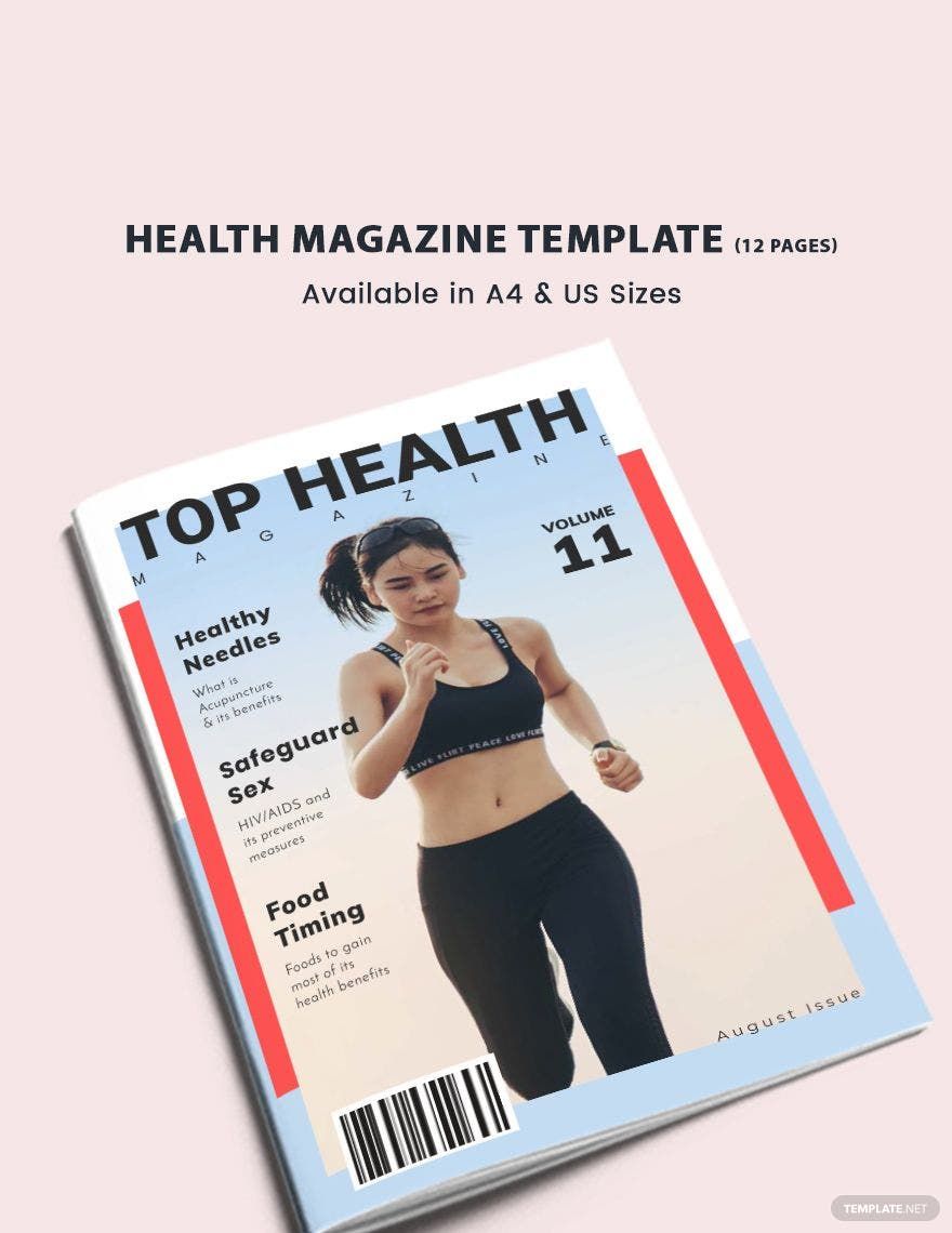 Free Simple Health Magazine Template InDesign Word Apple Pages 