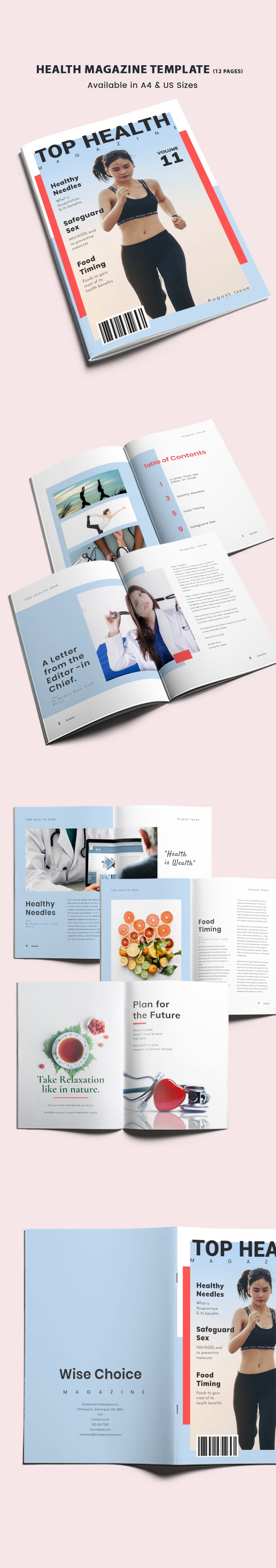 Simple Business Magazine Template - InDesign, Word, Apple Pages ...