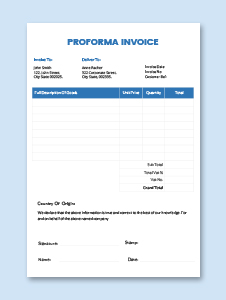 Simple Proforma Invoice Template in Microsoft Word, Excel, PDF | Template.net