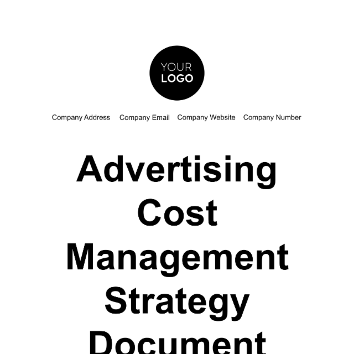 Advertising Cost Management Strategy Document Template - Edit Online ...