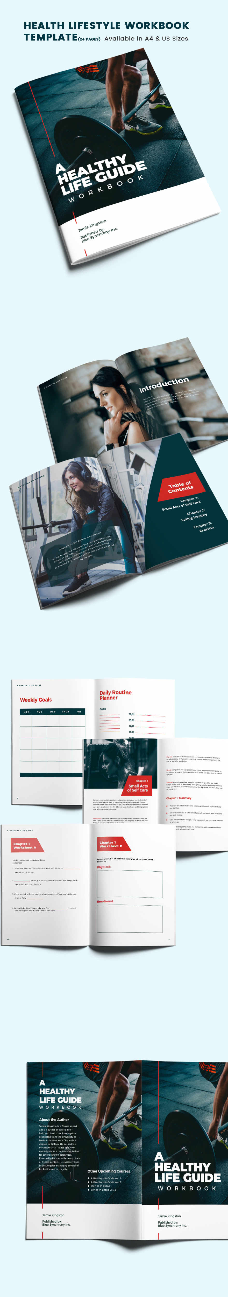 Health Lifestyle Workbook Template - InDesign, Word, Apple Pages ...