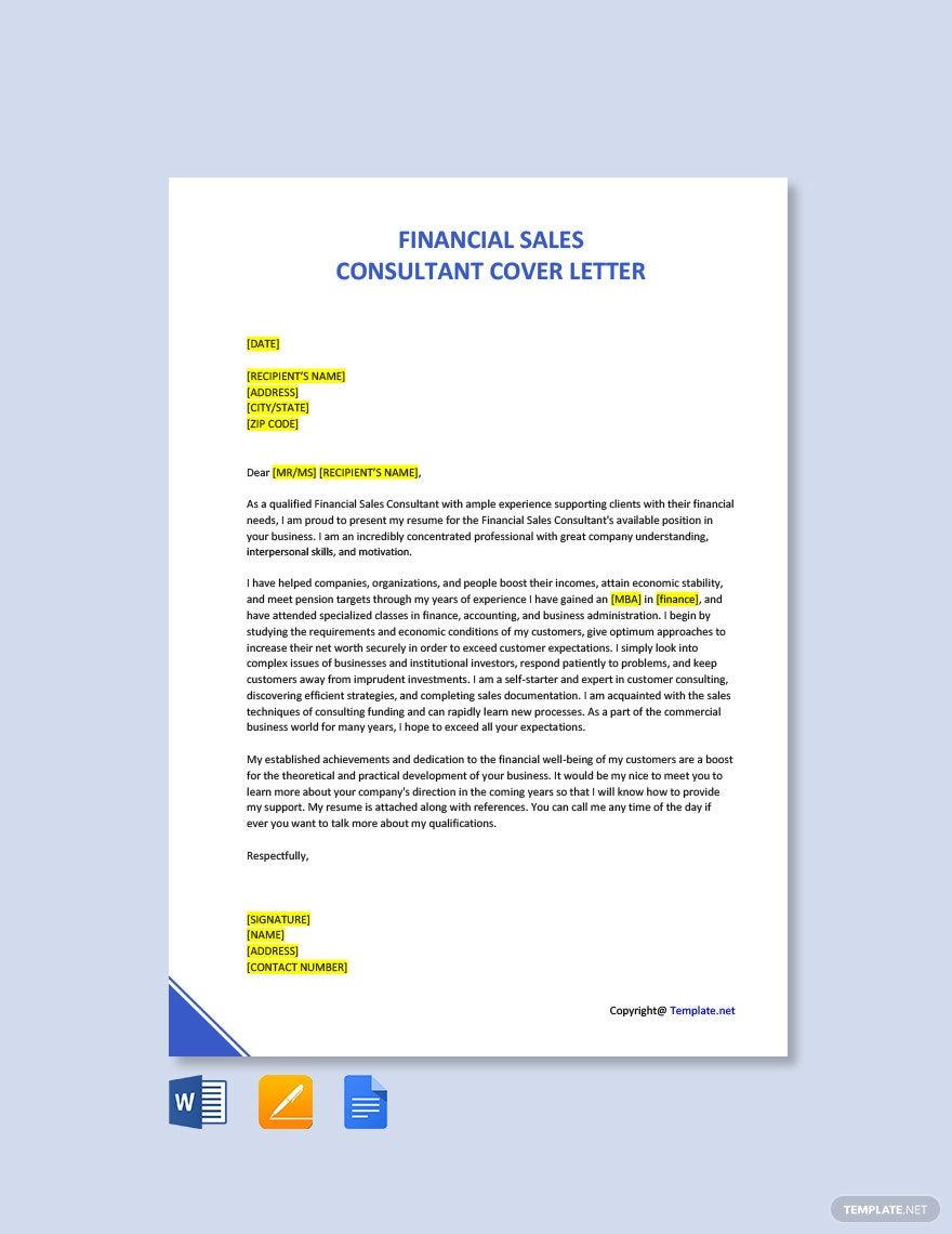 FREE Sales Consultant Letter Template Download In Word Google Docs 