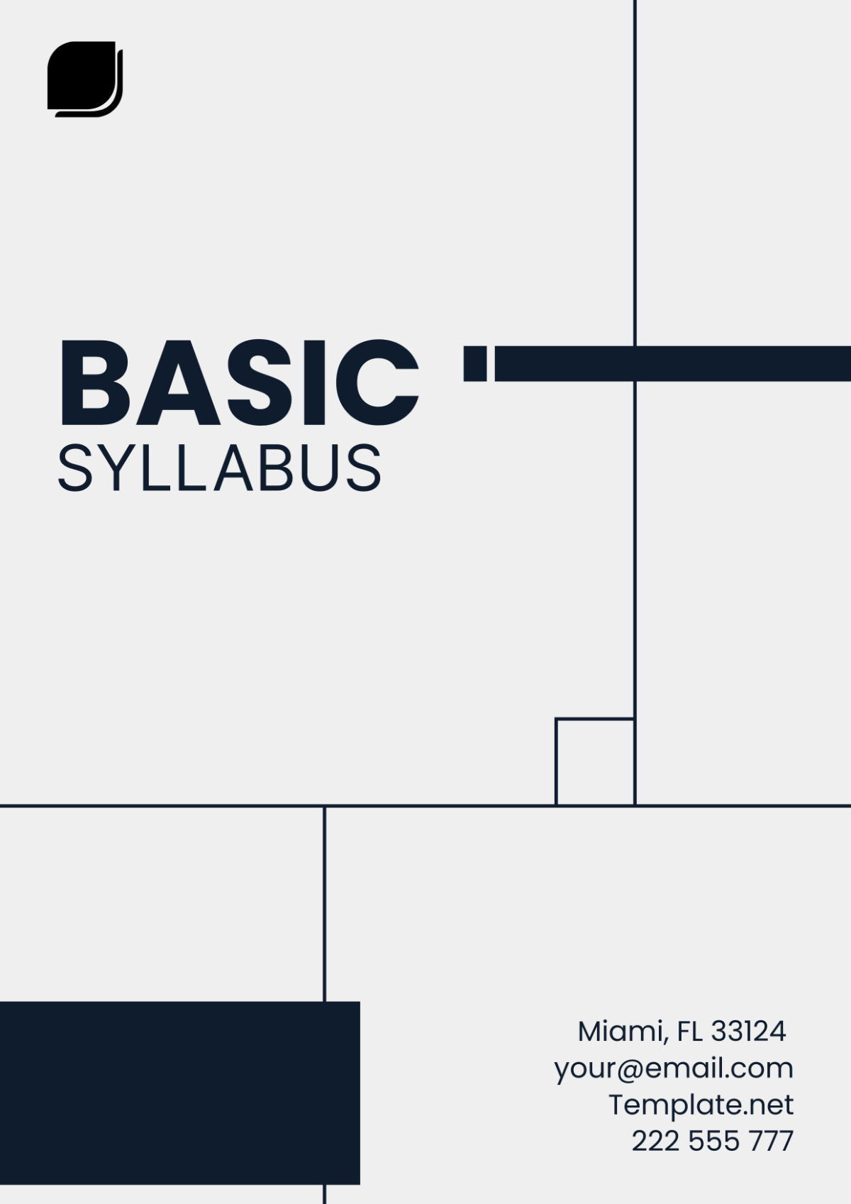 Basic Syllabus Cover Page Template Edit Online And Download Example
