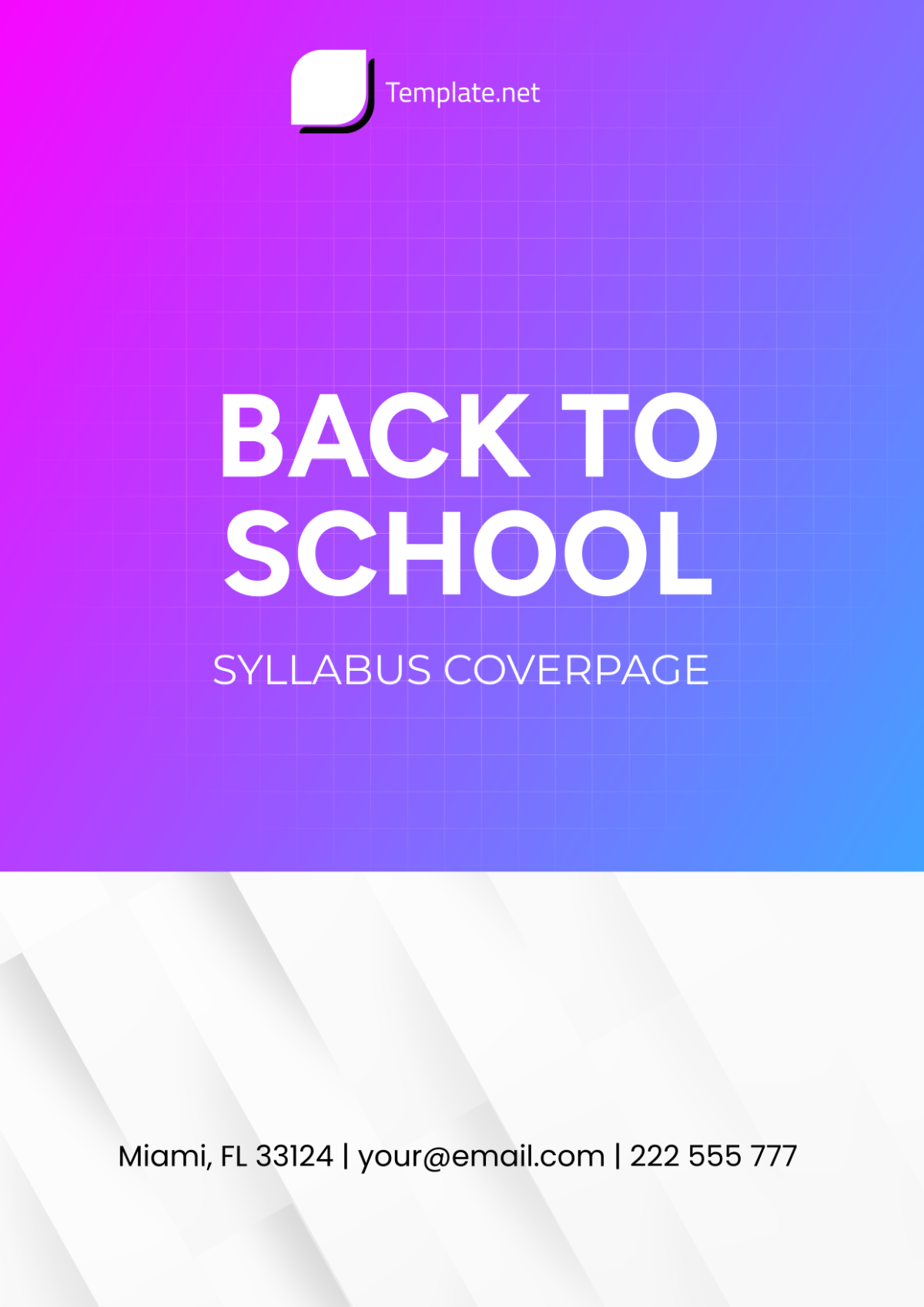Back to School Syllabus Cover Page Template - Edit Online & Download ...