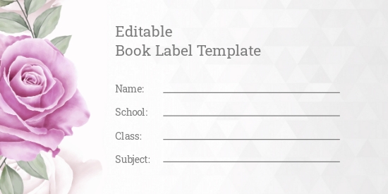 Editable Book Label Template Word PSD Template