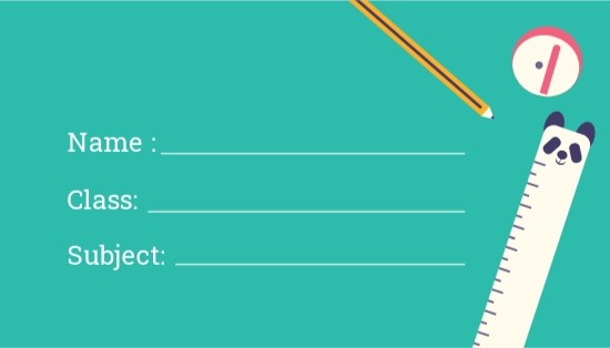 Middle School Book Label Template - Word | PSD