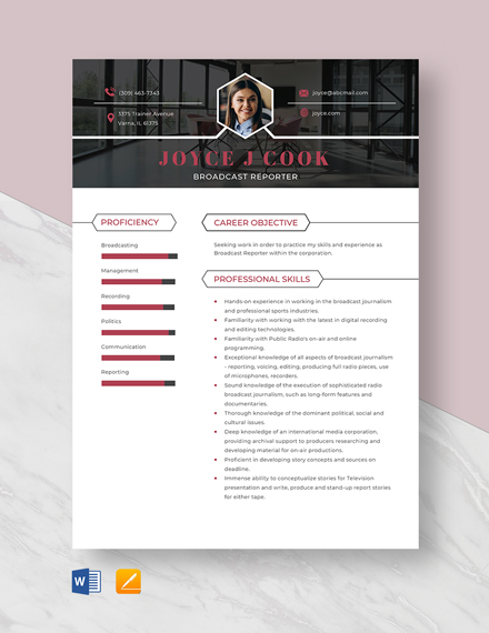 Free Broadcast Engineer Resume - Download in Word, Apple Pages ...