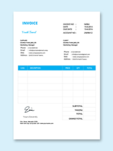 Free Simple Service Invoice Template in Microsoft Word, Excel, Apple ...