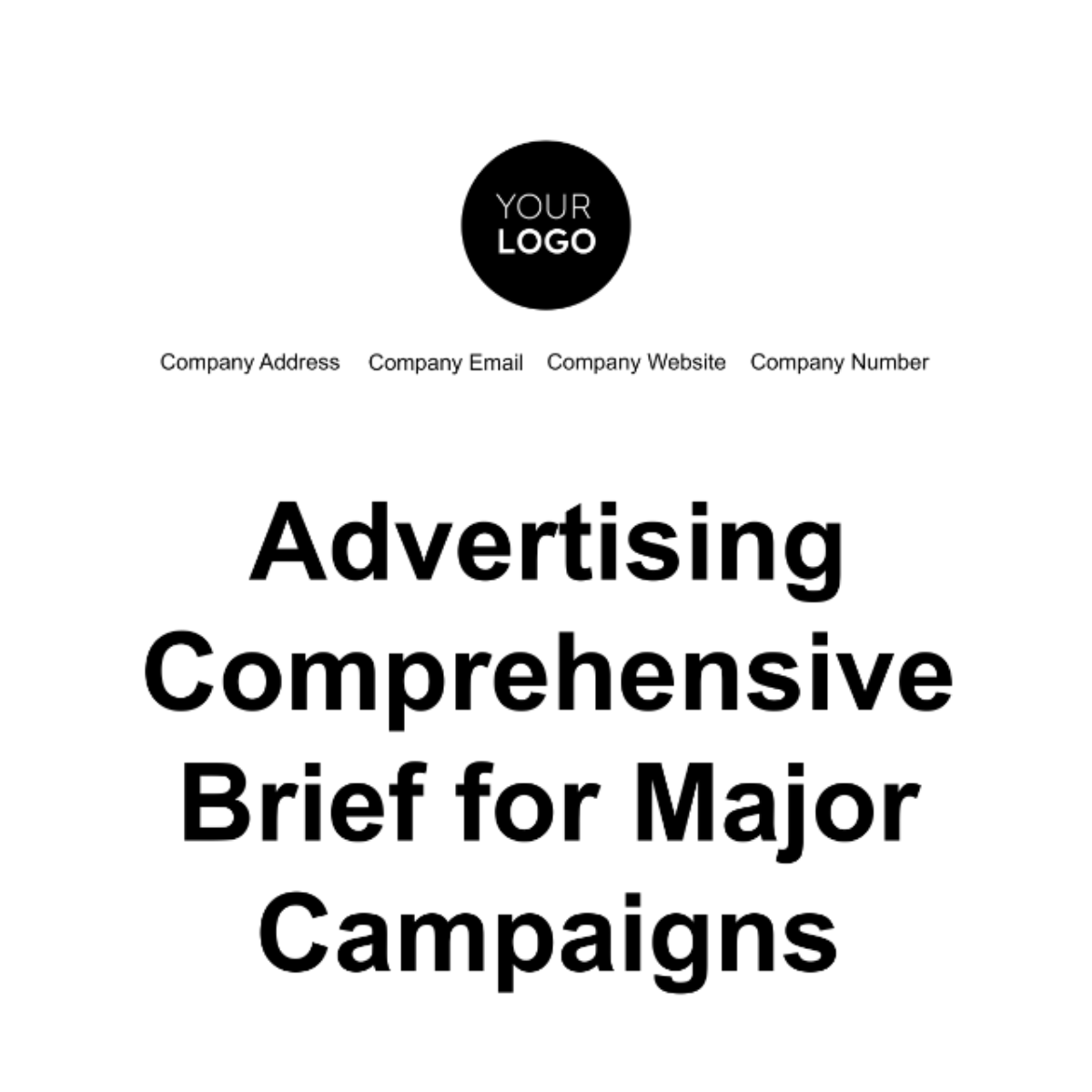 Advertising Comprehensive Brief for Major Campaigns Template - Edit ...