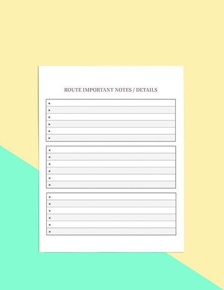 Classic Route Planner Template - Word, Apple Pages | Template.net