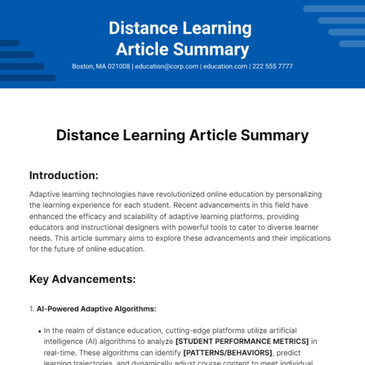 Narrative Summary Template - Edit Online & Download Example | Template.net